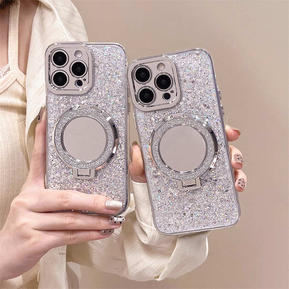 Auramma Collections - Silver Glitter Mirror MagSafe iPhone Case